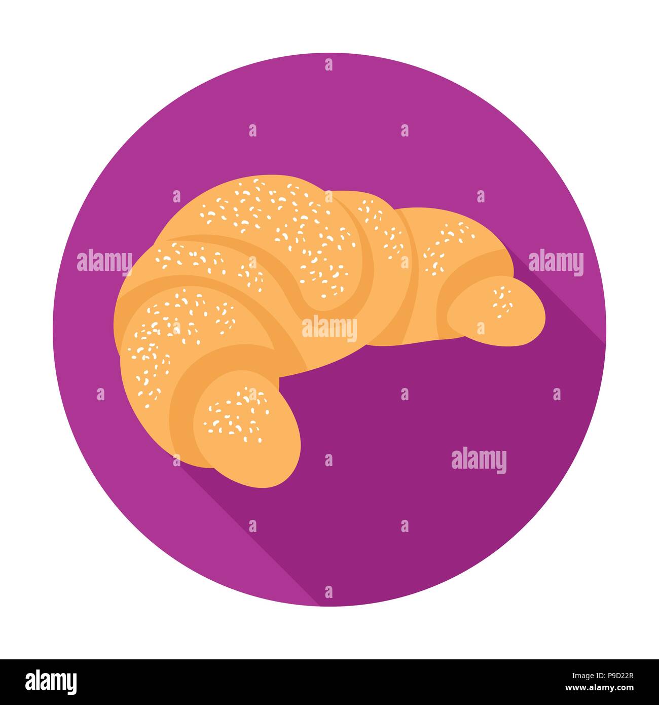 French croissant icon in flat design isolated on white background ...