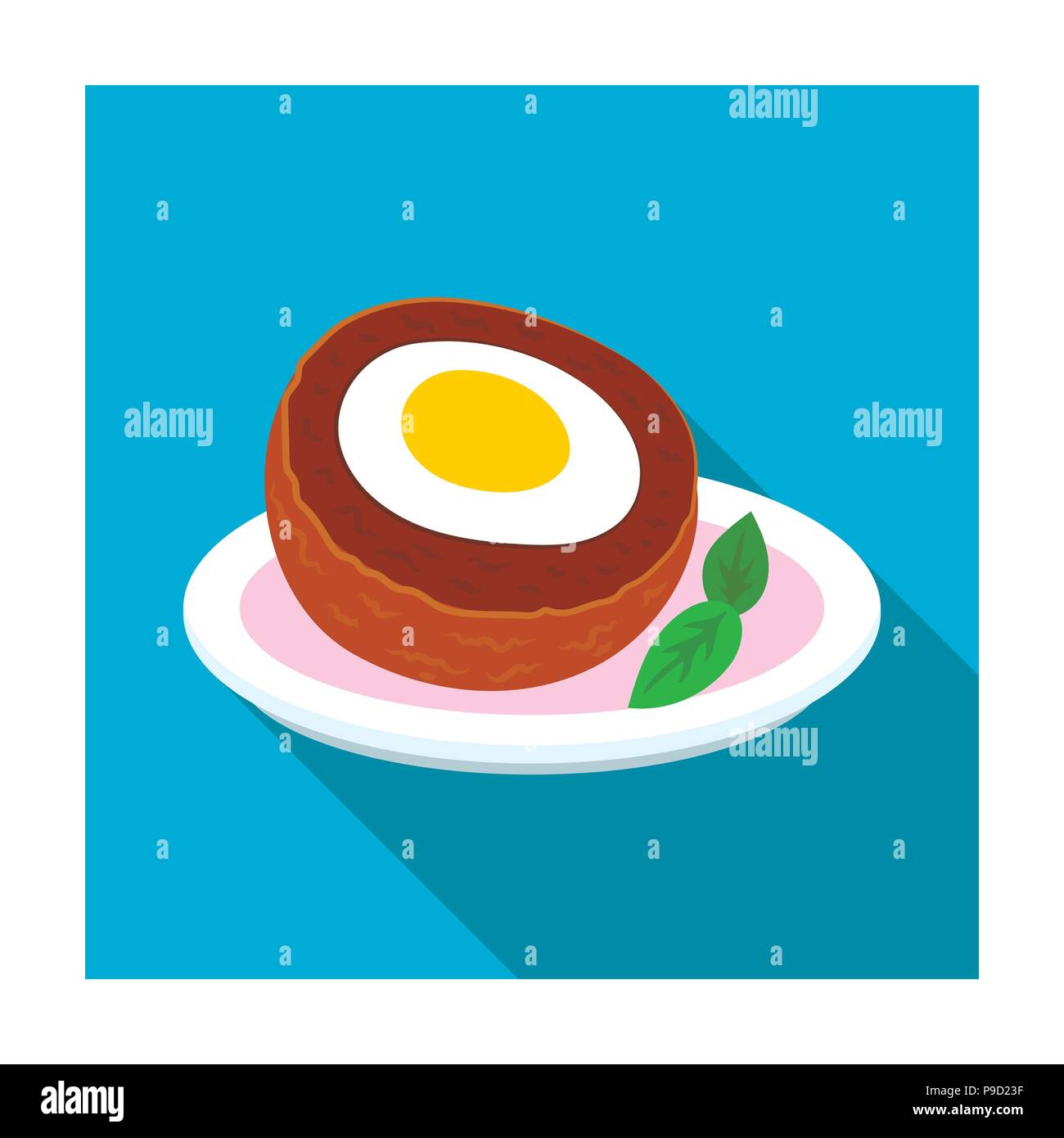 Scotch eggs icon in flat design isolated on white background. Scotland ...
