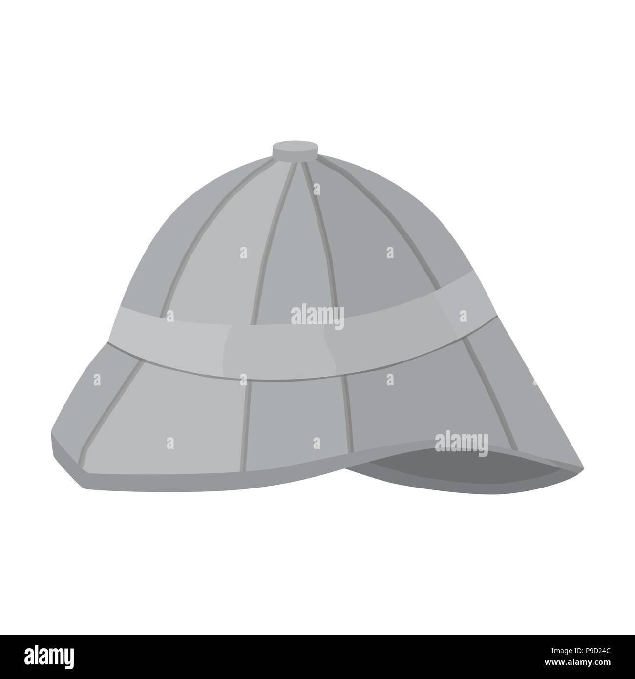 Pith helmet icon in monochrome style isolated on white background ...