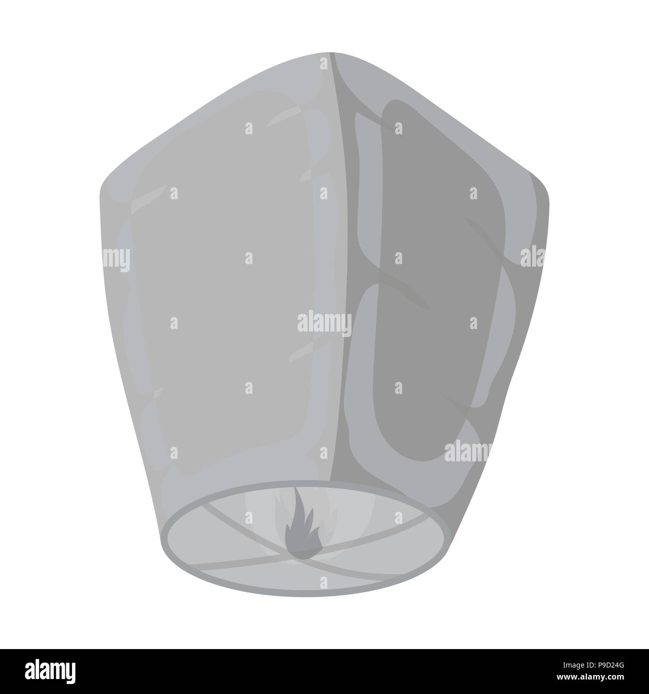 Sky lantern icon in monochrome style isolated on white background ...