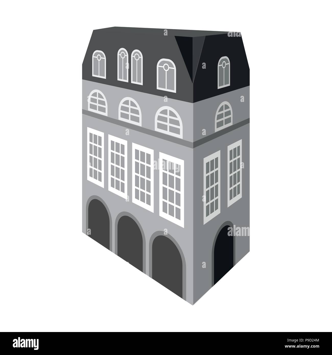 Typical English house. Architecture of the house single icon in ...