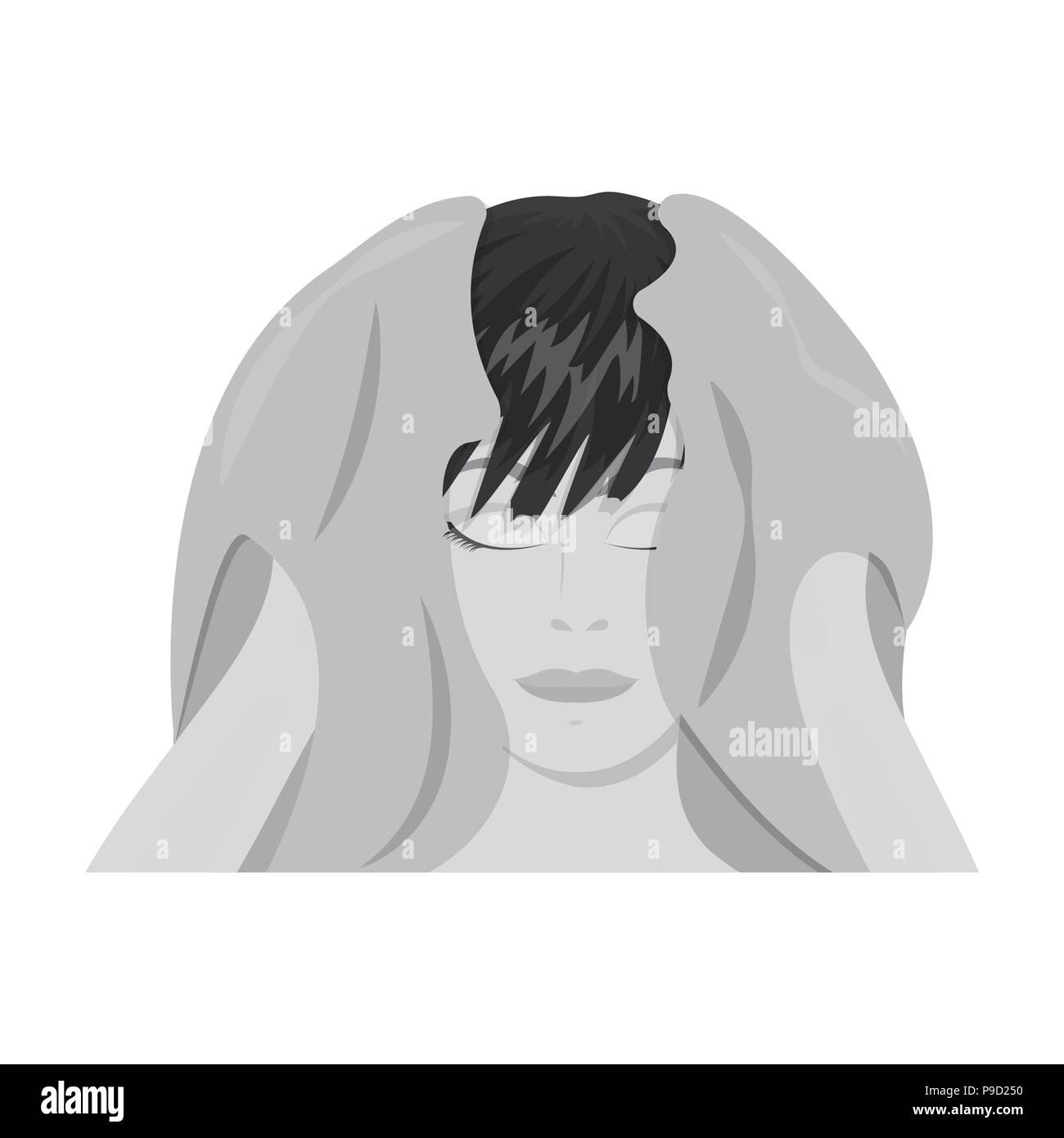 Girl, single icon in monochrome style.Girl vector symbol stock ...