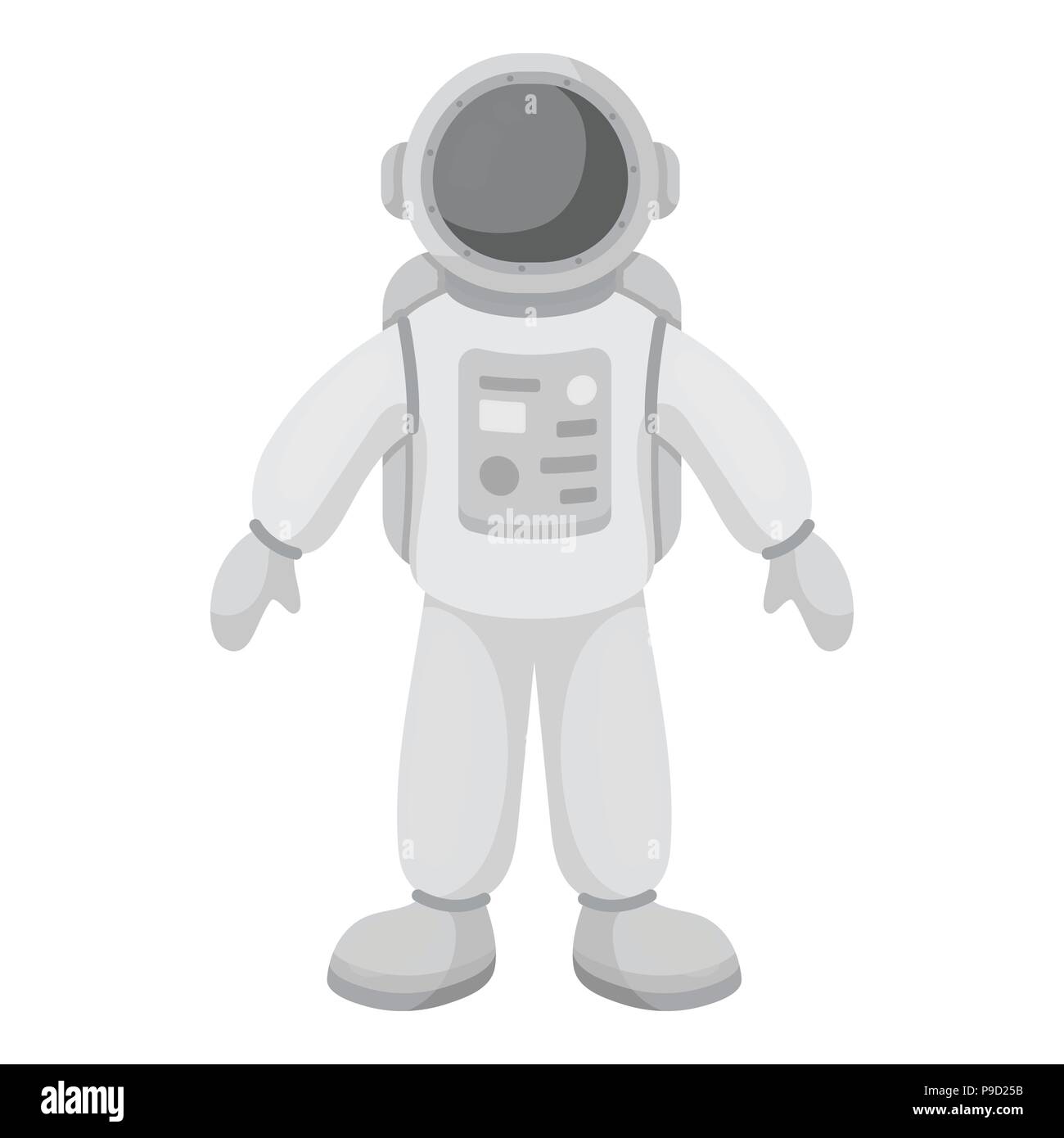 Astronaut icon in monochrome style isolated on white background. Space ...