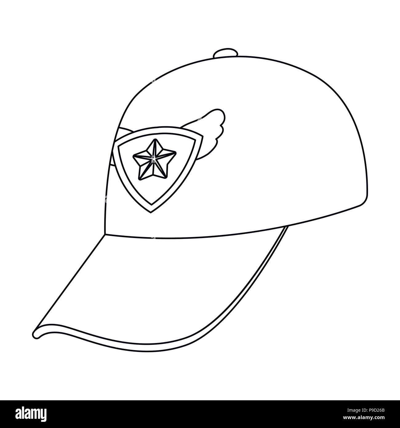 Cap football fan.Fans single icon in outline vector symbol stock ...