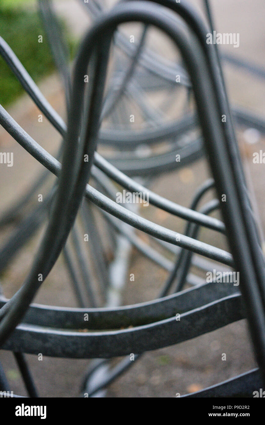 abstract metal construction bicycle stand iron close up iron structure ...