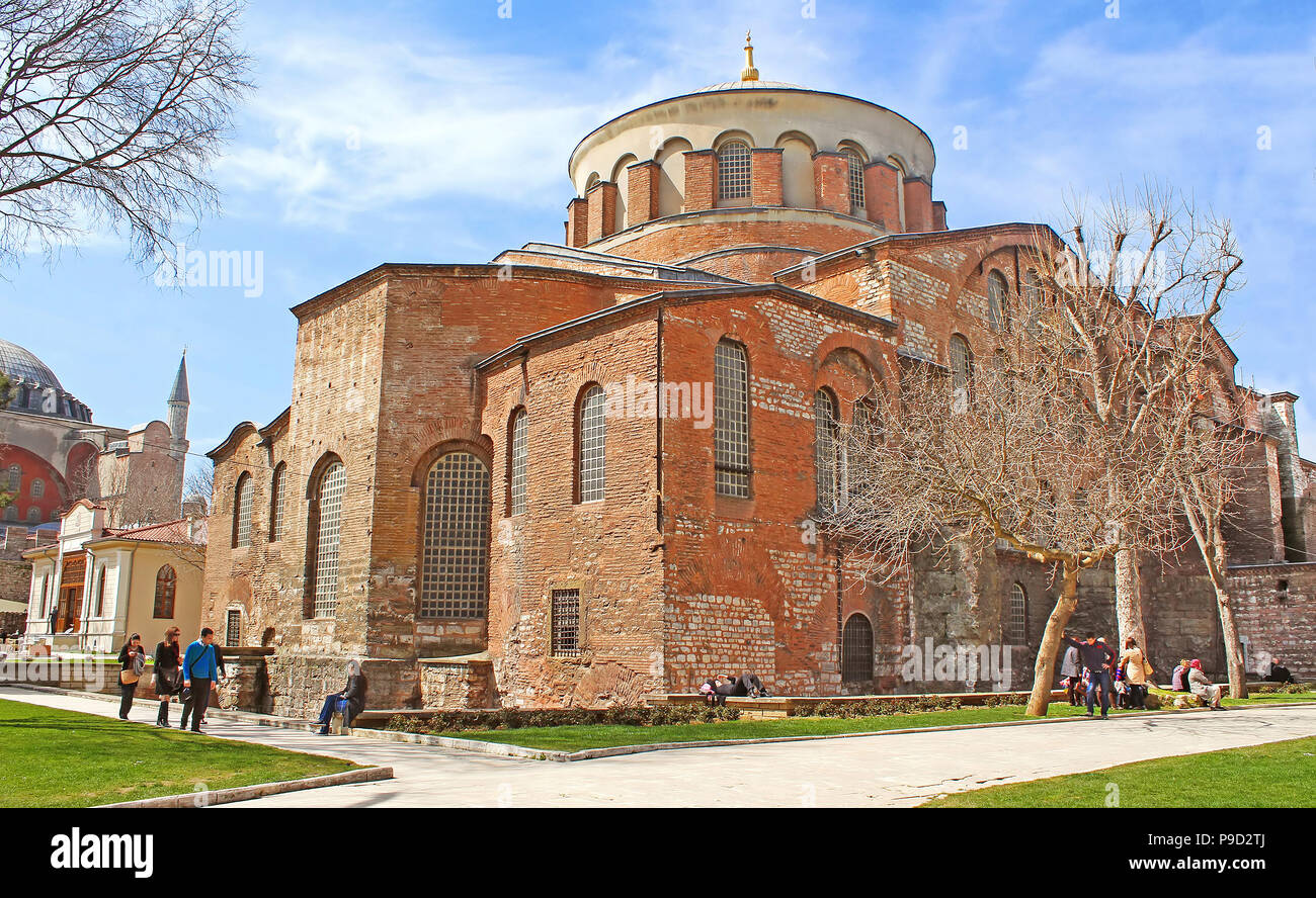 ISTANBUL, TURKEY - MARCH 30, 2013: Saint Irina church placed in the ...