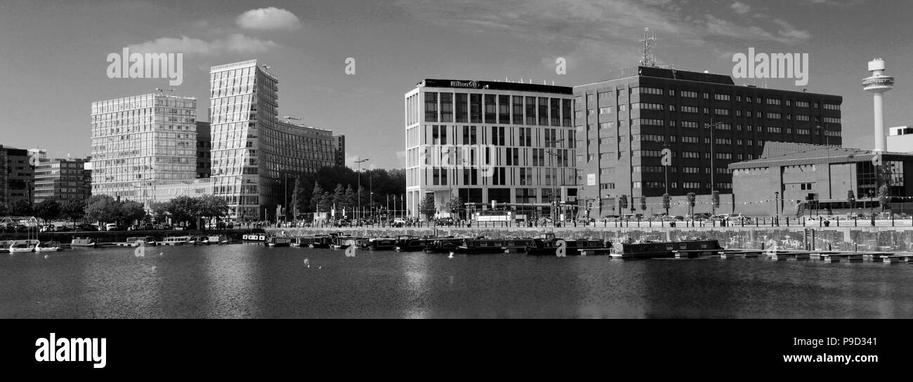 View over Salthouse Dock, Royal Albert Dock, George's Parade, Pier Head ...