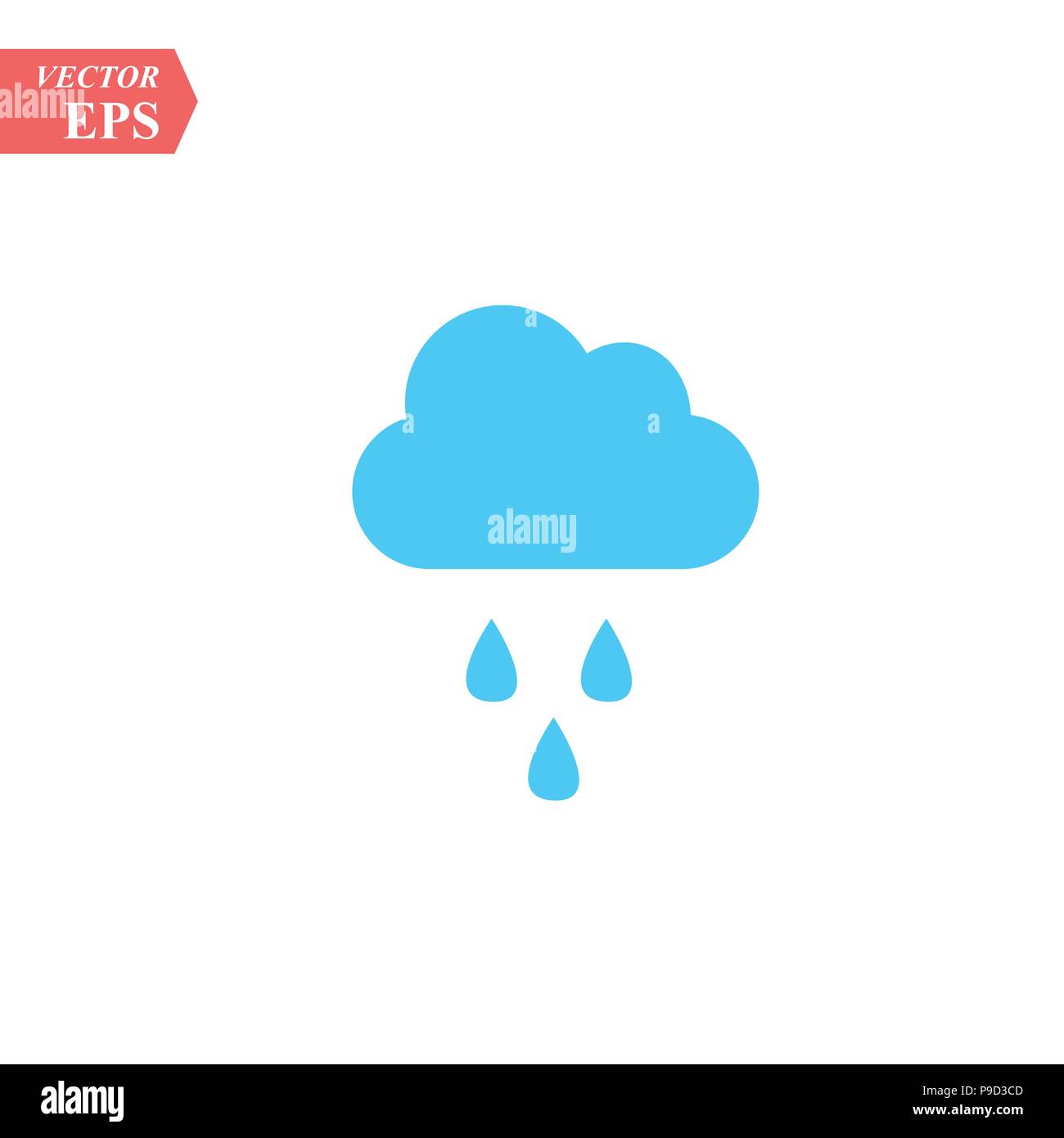 Rain Icon in trendy flat style isolated on grey background. Cloud rain ...