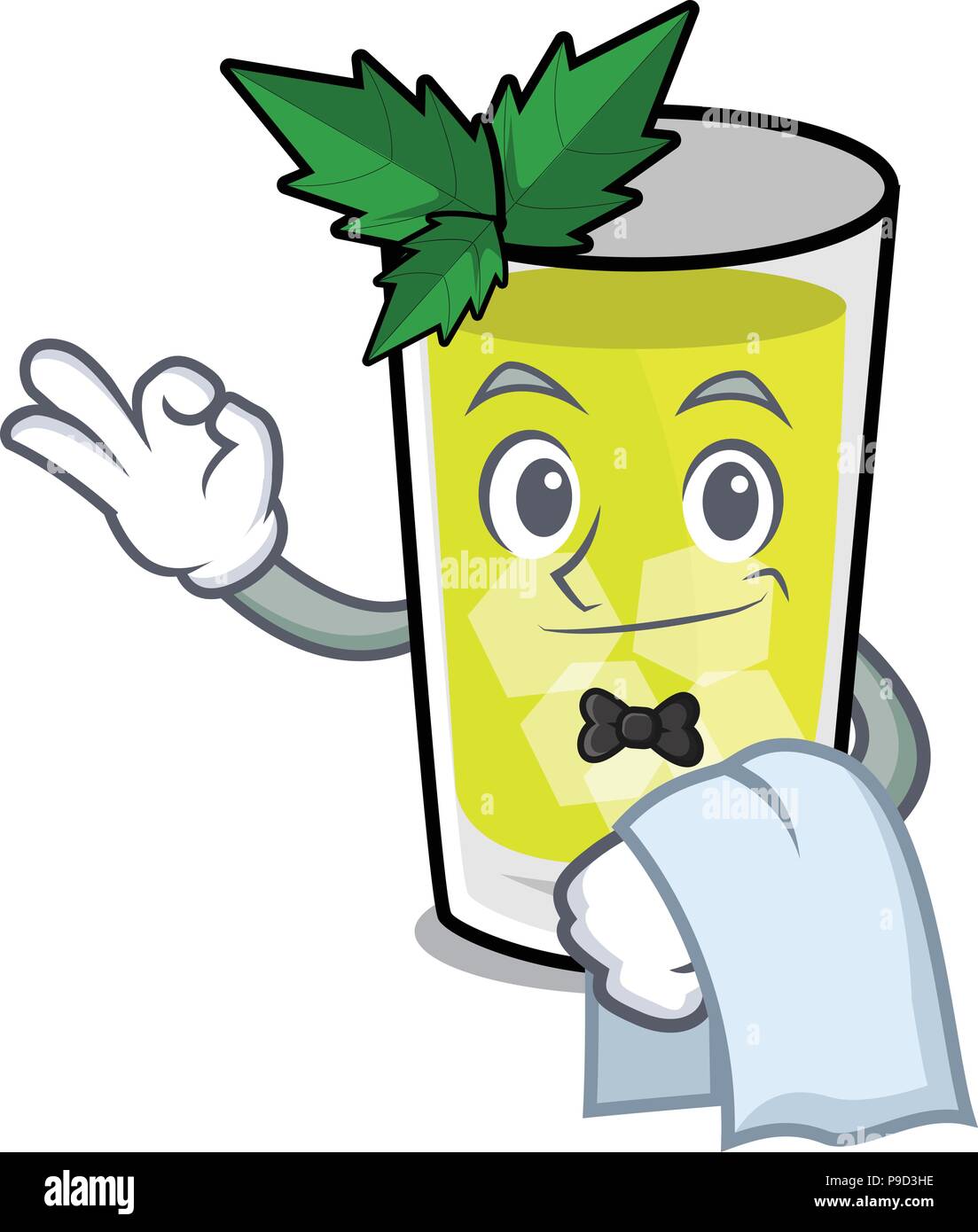 Waiter mint julep mascot cartoon Stock Vector Image & Art - Alamy