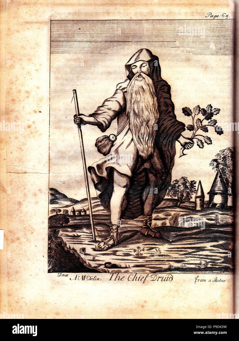 The Chief Druid (from "Mona Antiqua Restaurata"). Museum: PRIVATE ...