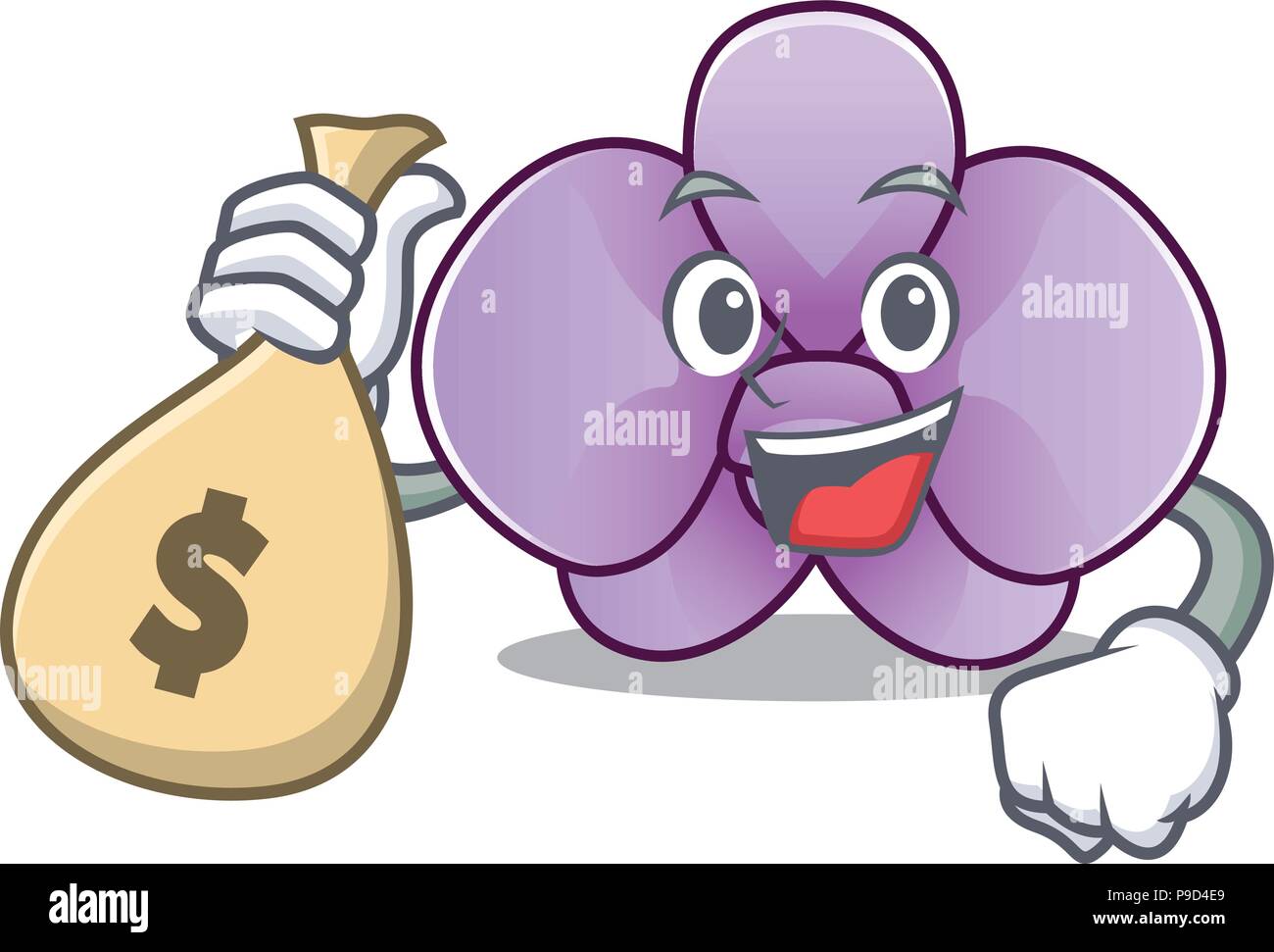 With money bag orchid flower character cartoon Stock Vector Image & Art ...