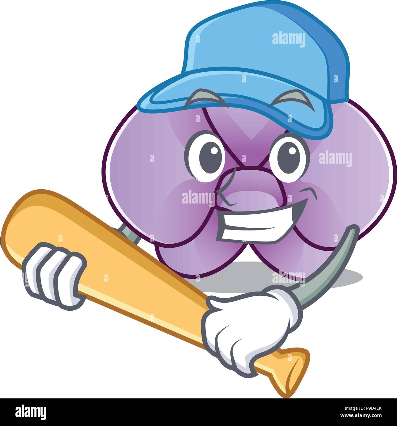 Playing baseball orchid flower character cartoon Stock Vector Image ...