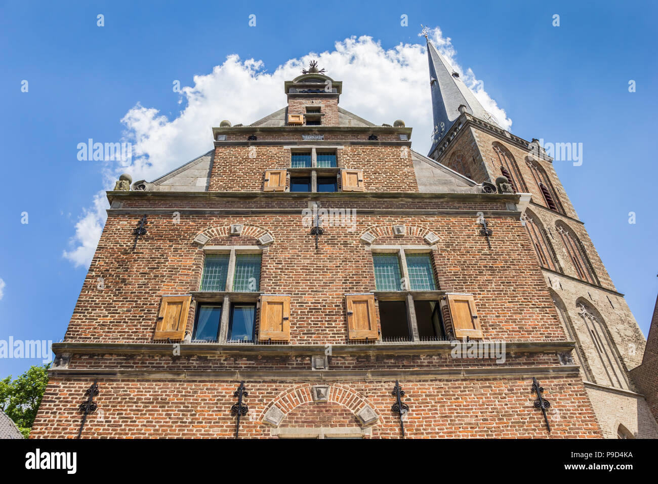 Facade and church tower in Lochem, The Netherlands Stock Photo - Alamy