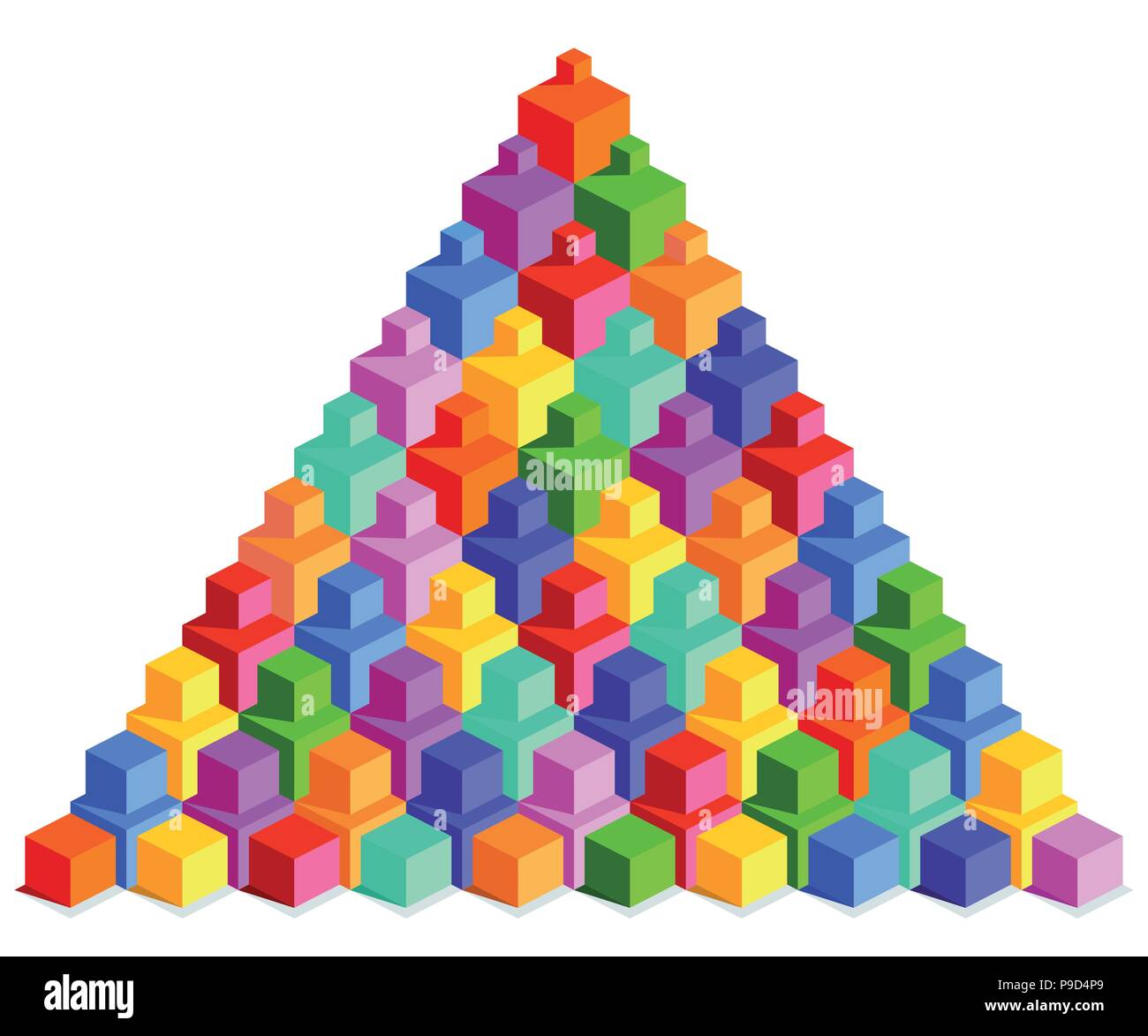 Pyramid of colorful cubes, illustration Stock Vector Image & Art - Alamy