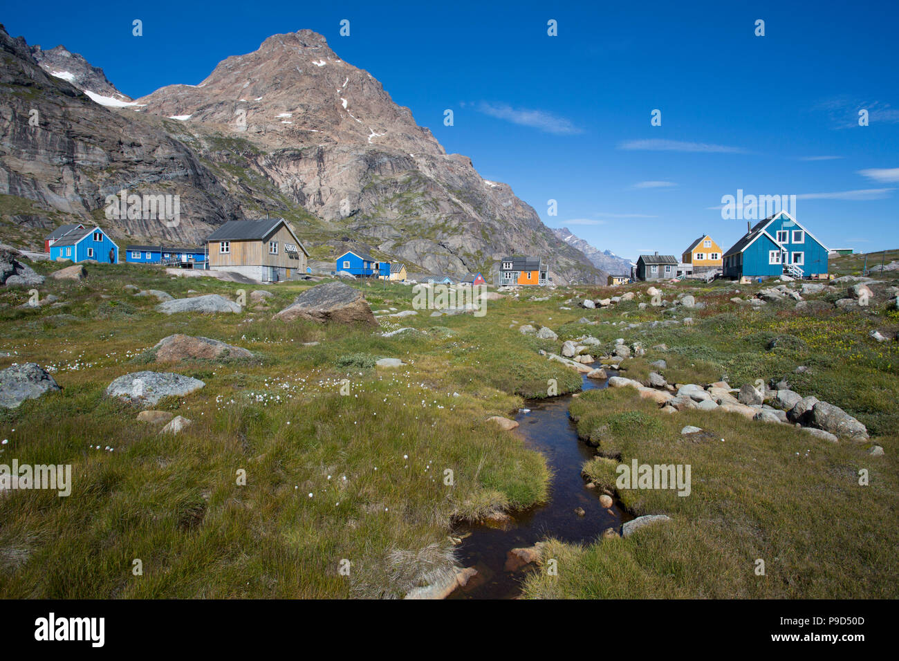 Panorama of Aappilattoq township, Southern Greenland Stock Photo - Alamy