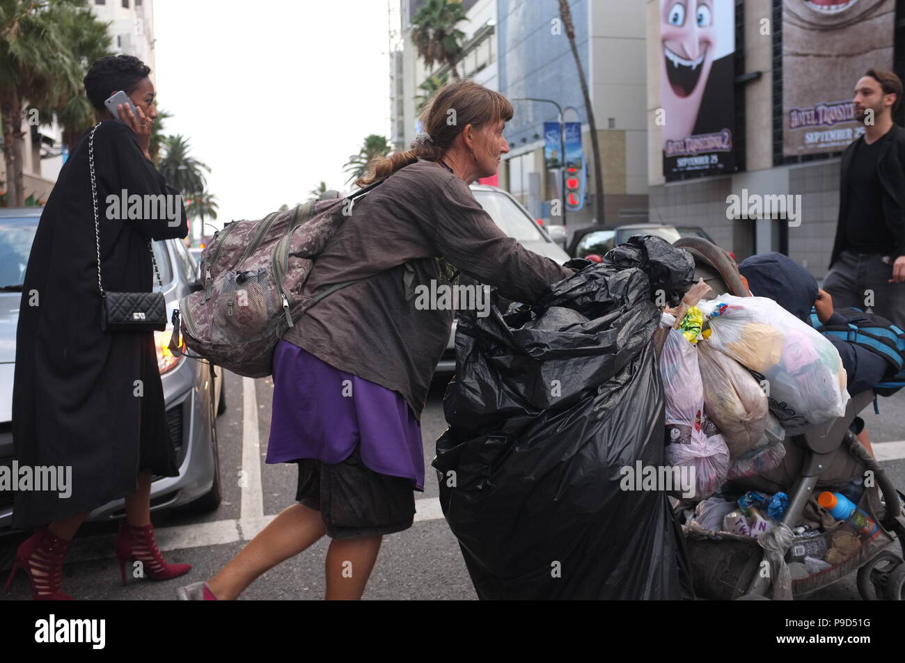 Los Angeles, USA - July 29: Unidentified random people in the streets ...