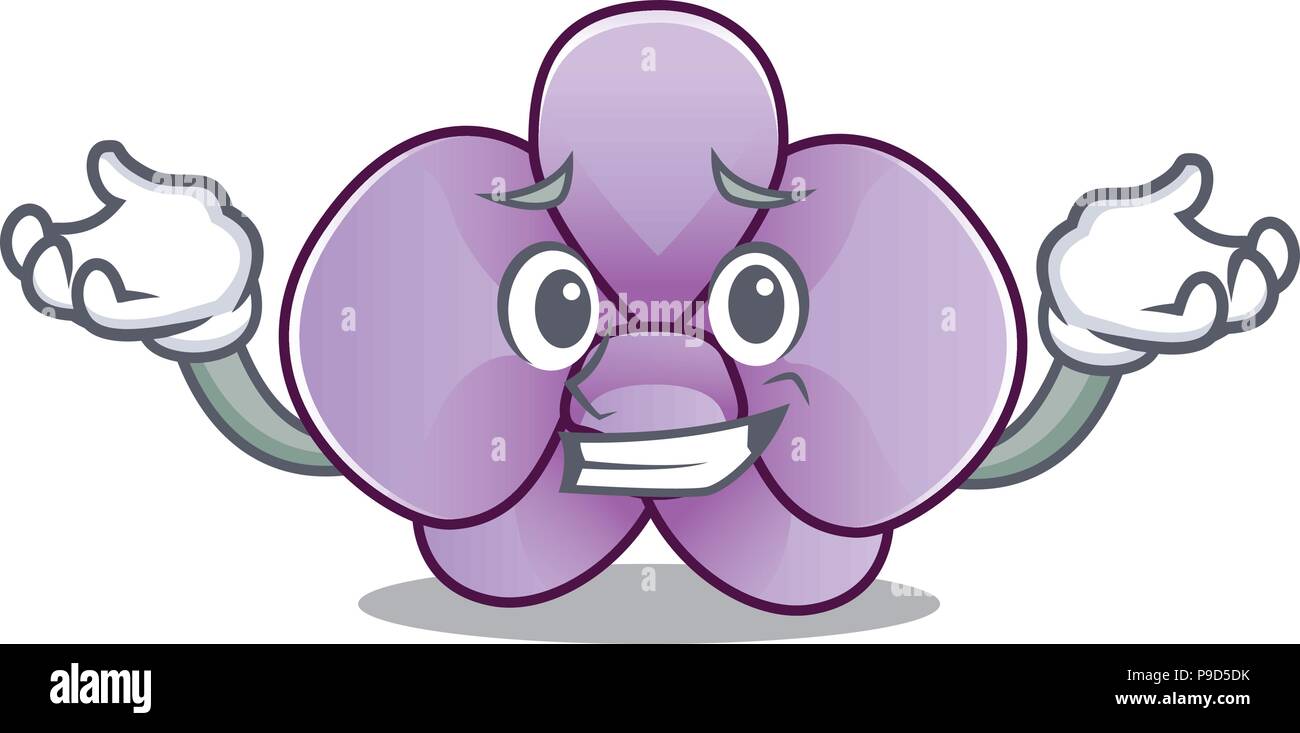 Grinning orchid flower character cartoon Stock Vector Image & Art - Alamy