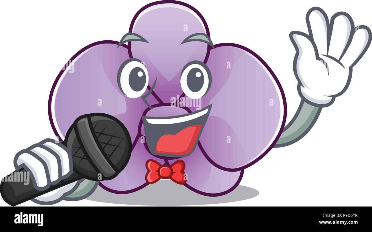 Singing orchid flower mascot cartoon Stock Vector Image & Art - Alamy