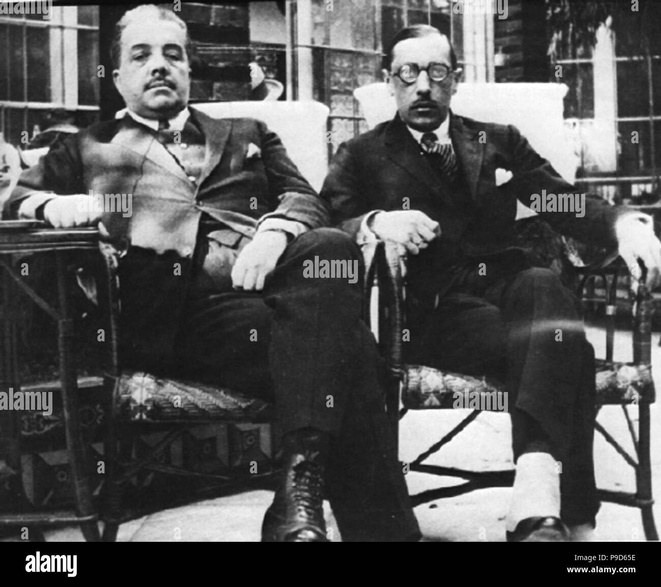 Sergei Diaghilev and Igor Stravinsky. Museum: PRIVATE COLLECTION Stock ...