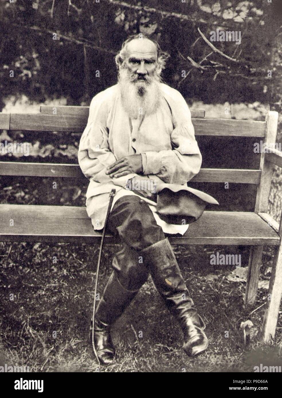 Leo Tolstoy on his 75th birthday. Yasnaya Polyana. Museum: State Museum ...