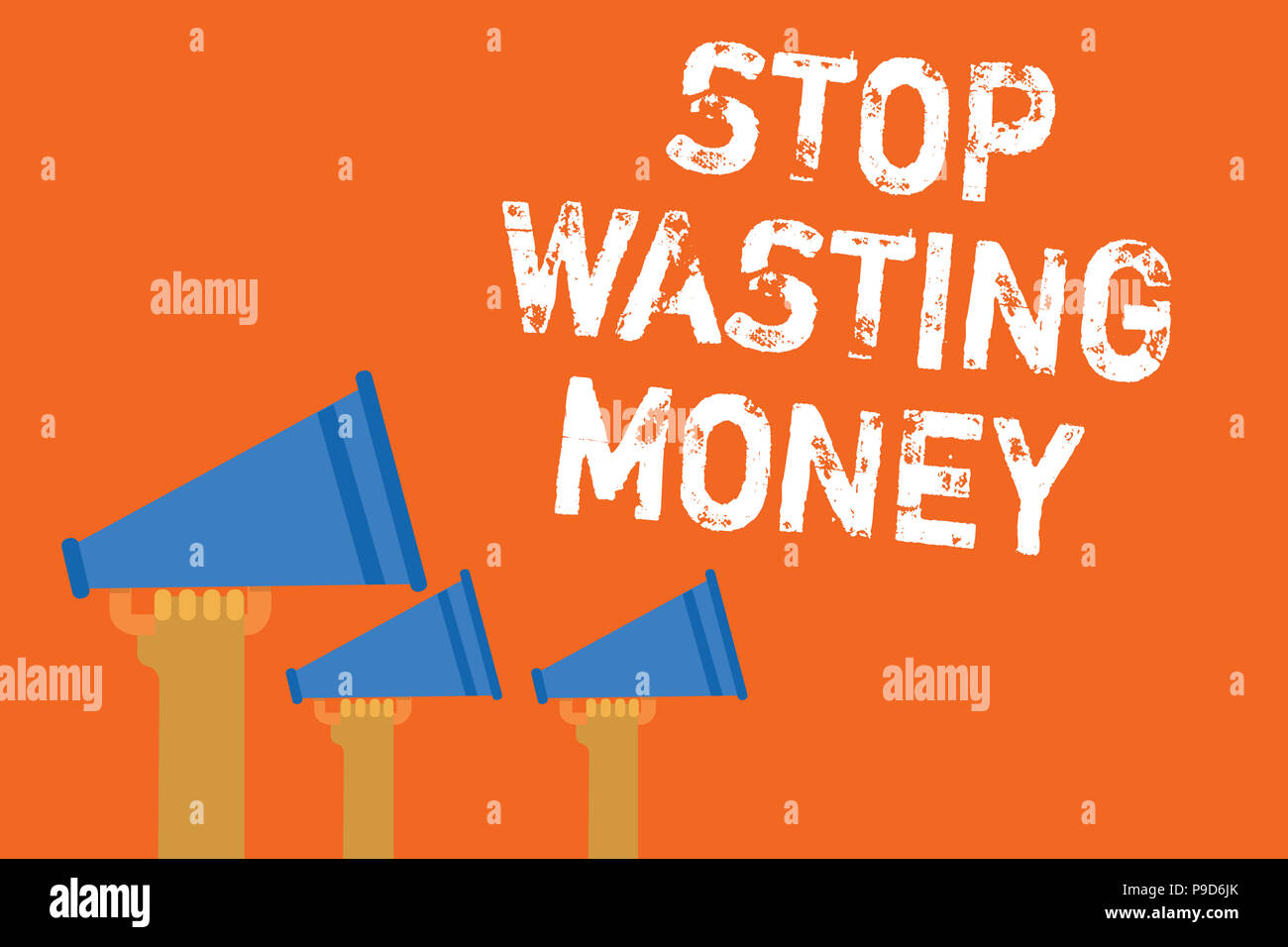 Text sign showing Stop Wasting Money. Conceptual photo Organizing ...