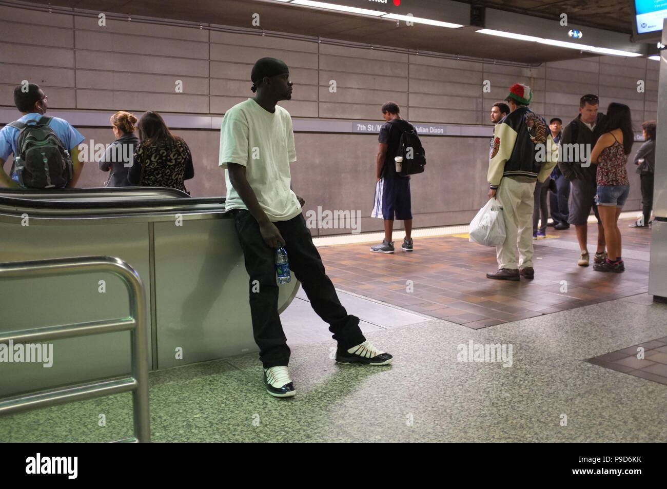 Los Angeles, USA - July 29: Unidentified random people in the streets ...