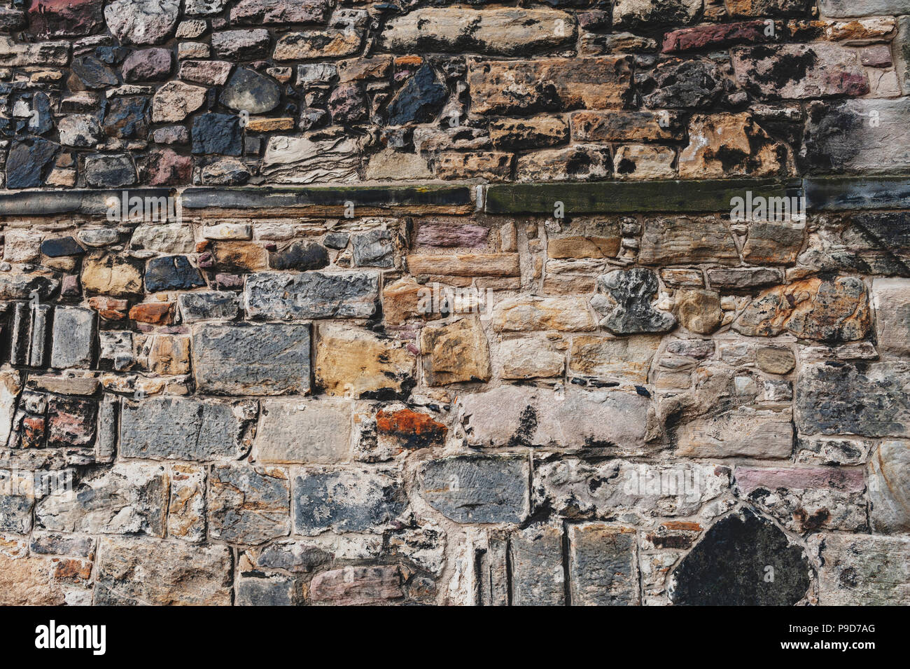 close up details pattern of background texture of stone brick wall on ...