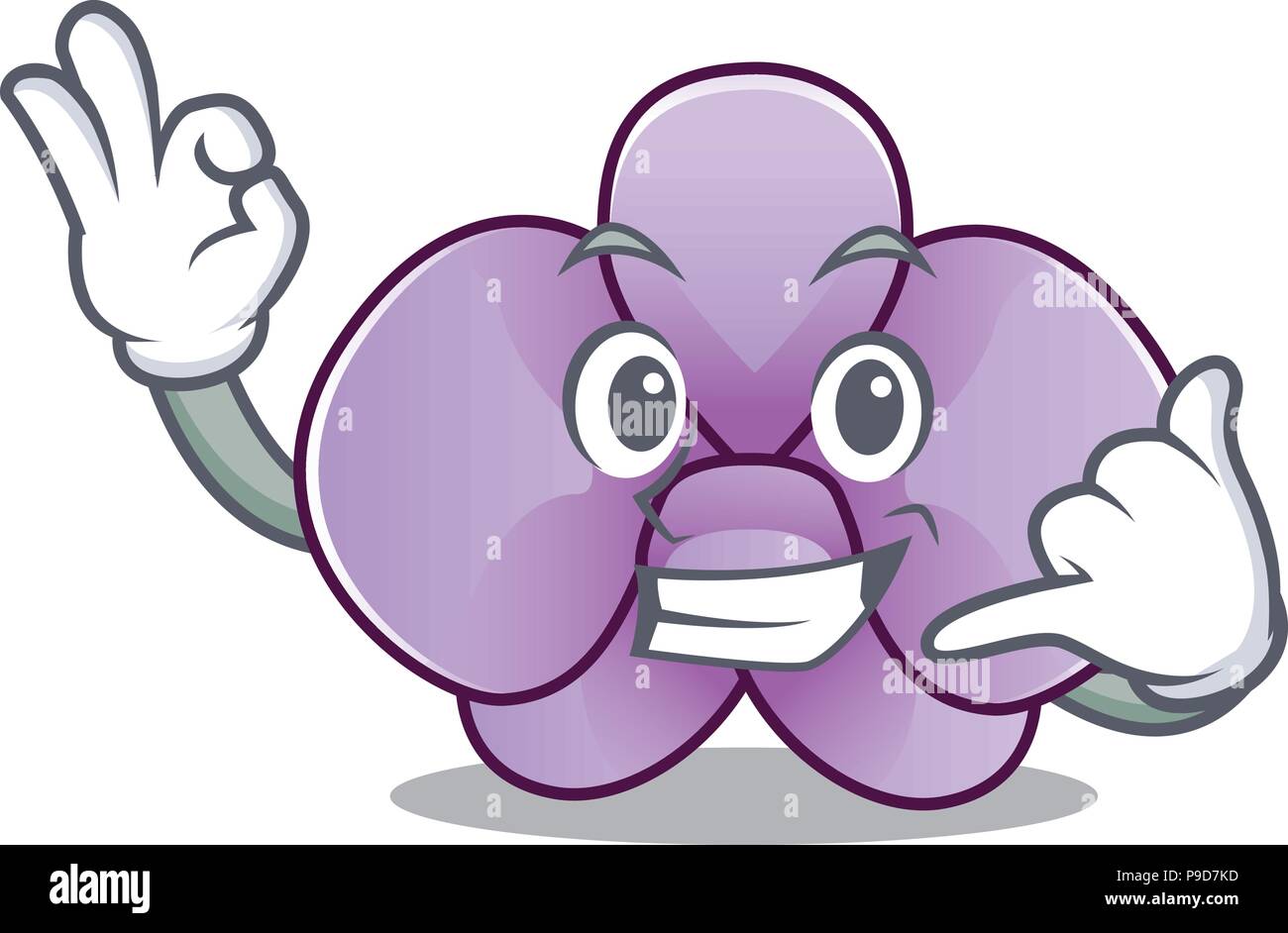Call me orchid flower mascot cartoon Stock Vector Image & Art - Alamy