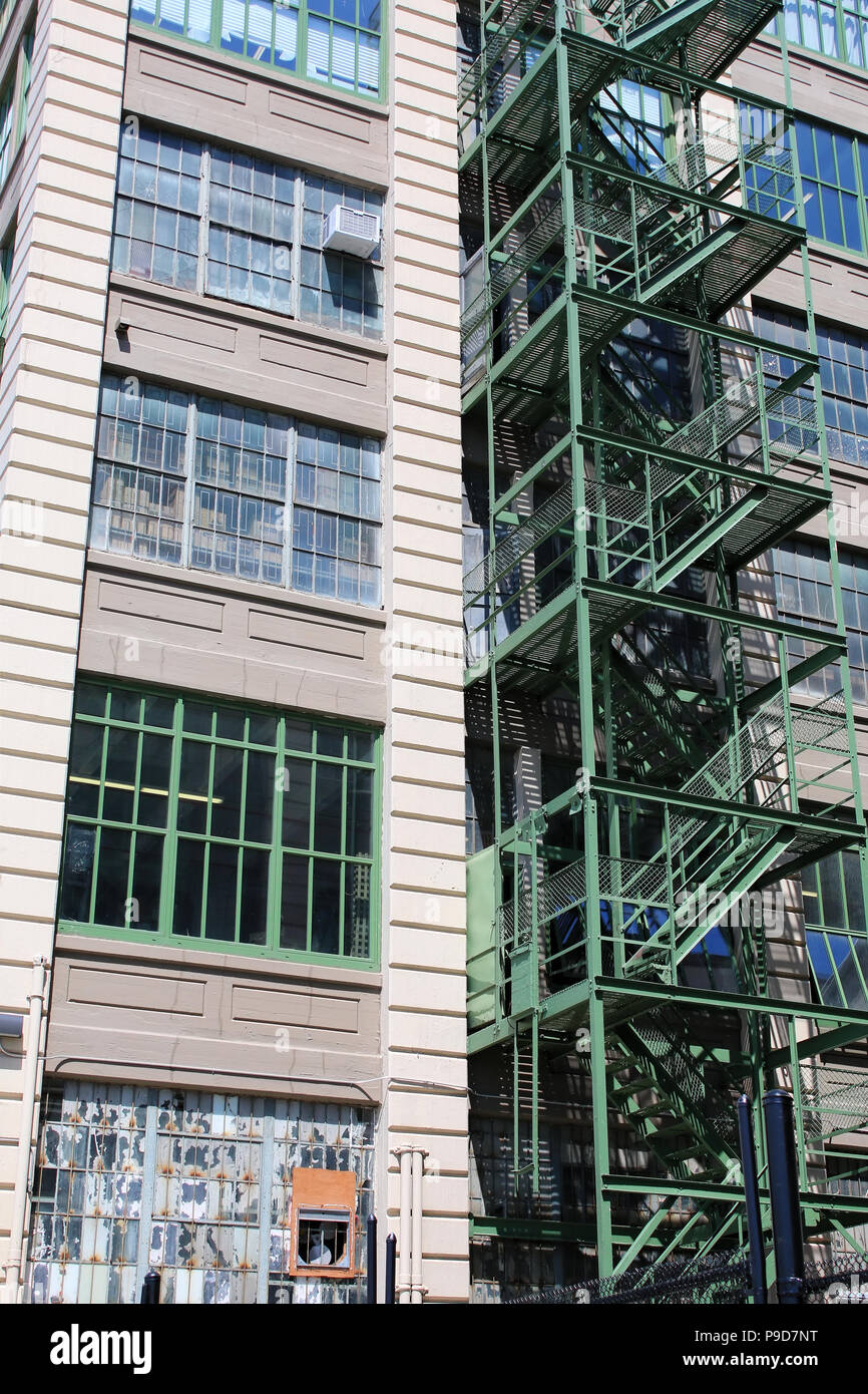 NEW YORK, NY - JUNE 26: Industry City warehouse complex buildings in ...