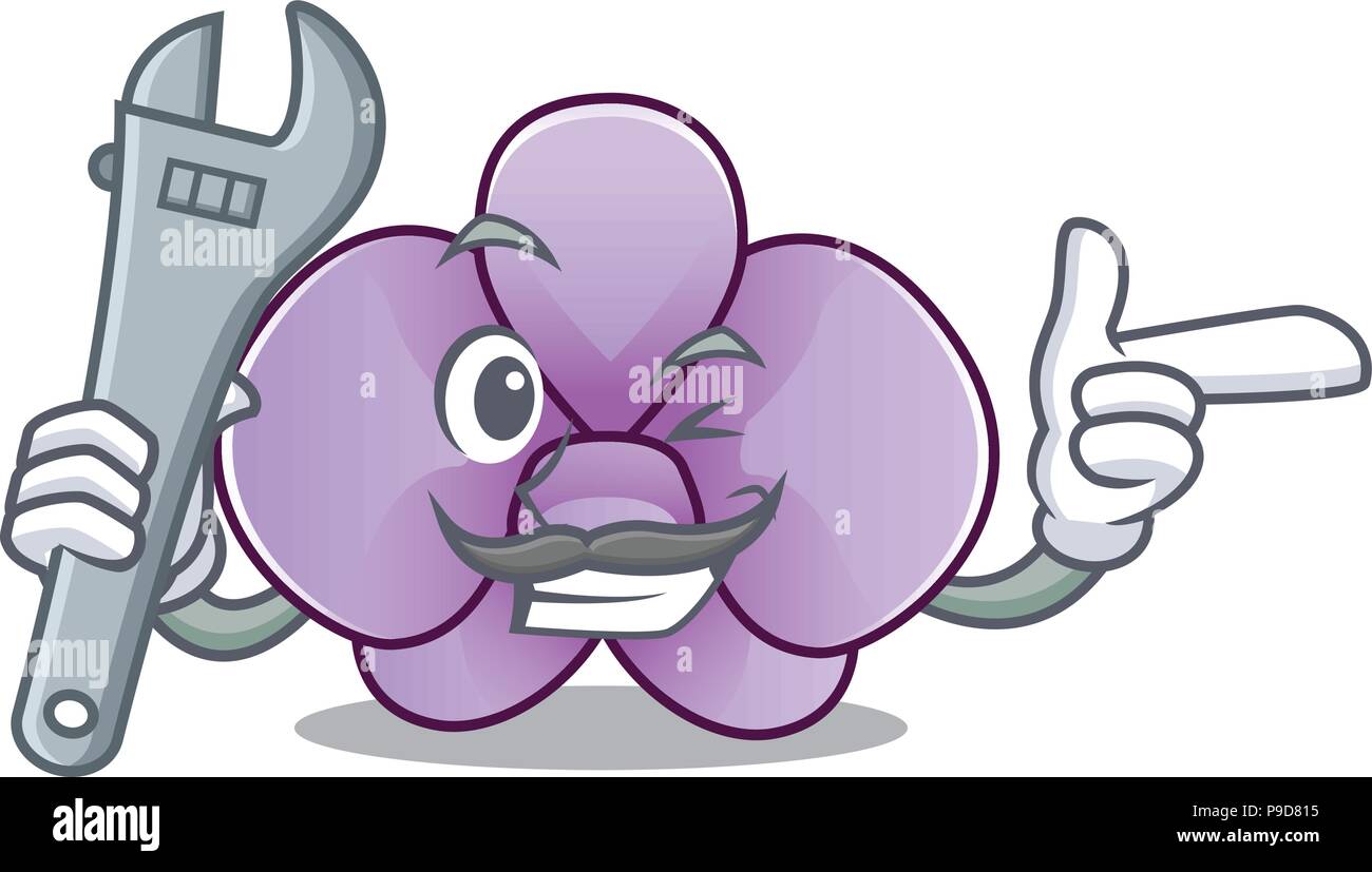 Mechanic orchid flower mascot cartoon Stock Vector Image & Art - Alamy