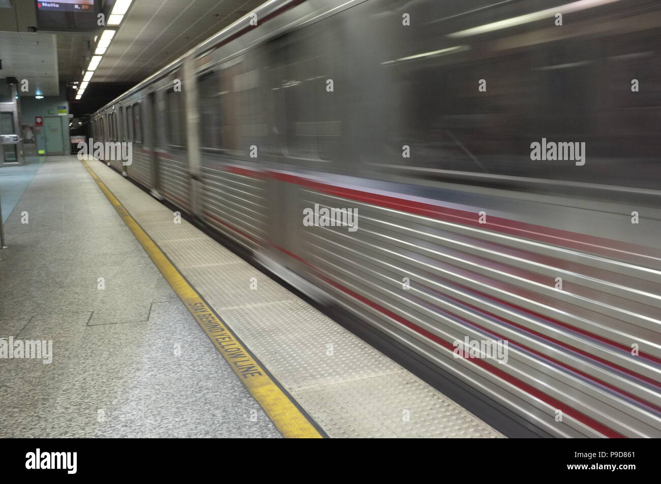 Metro station moving train hi-res stock photography and images - Alamy