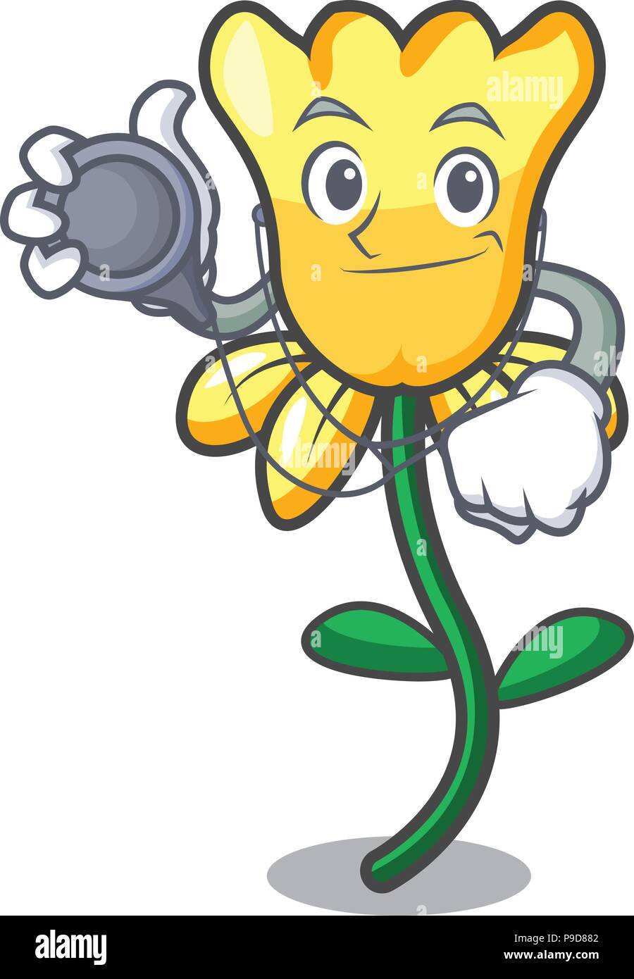 Doctor daffodil flower character cartoon Stock Vector Image & Art - Alamy
