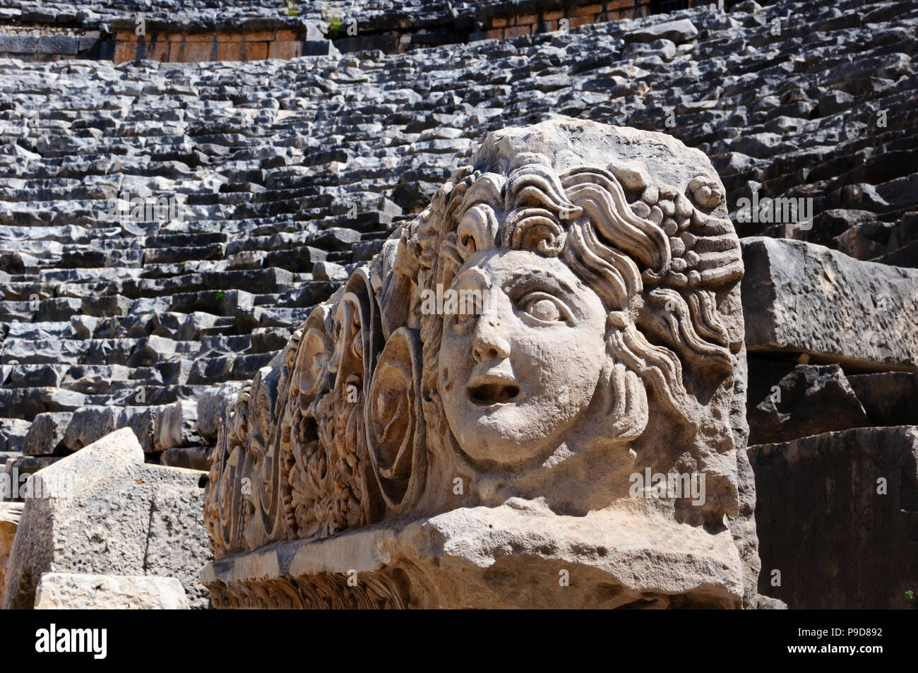 Carved Greek mask Stock Photo - Alamy