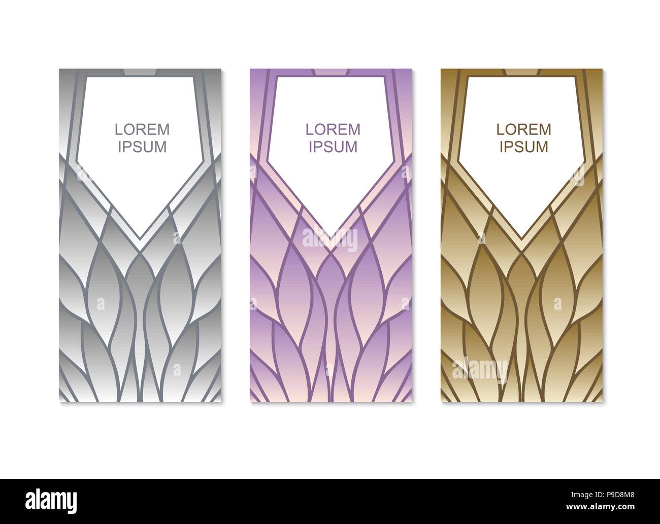 Vector banners. Pattern with modern gradients design. Art deco linear ...