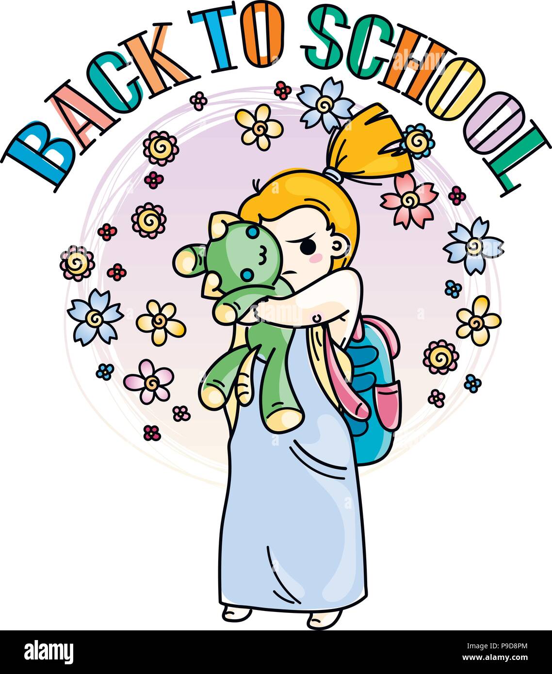 Welcome back to school. Cute school kid ready to education. Vector ...