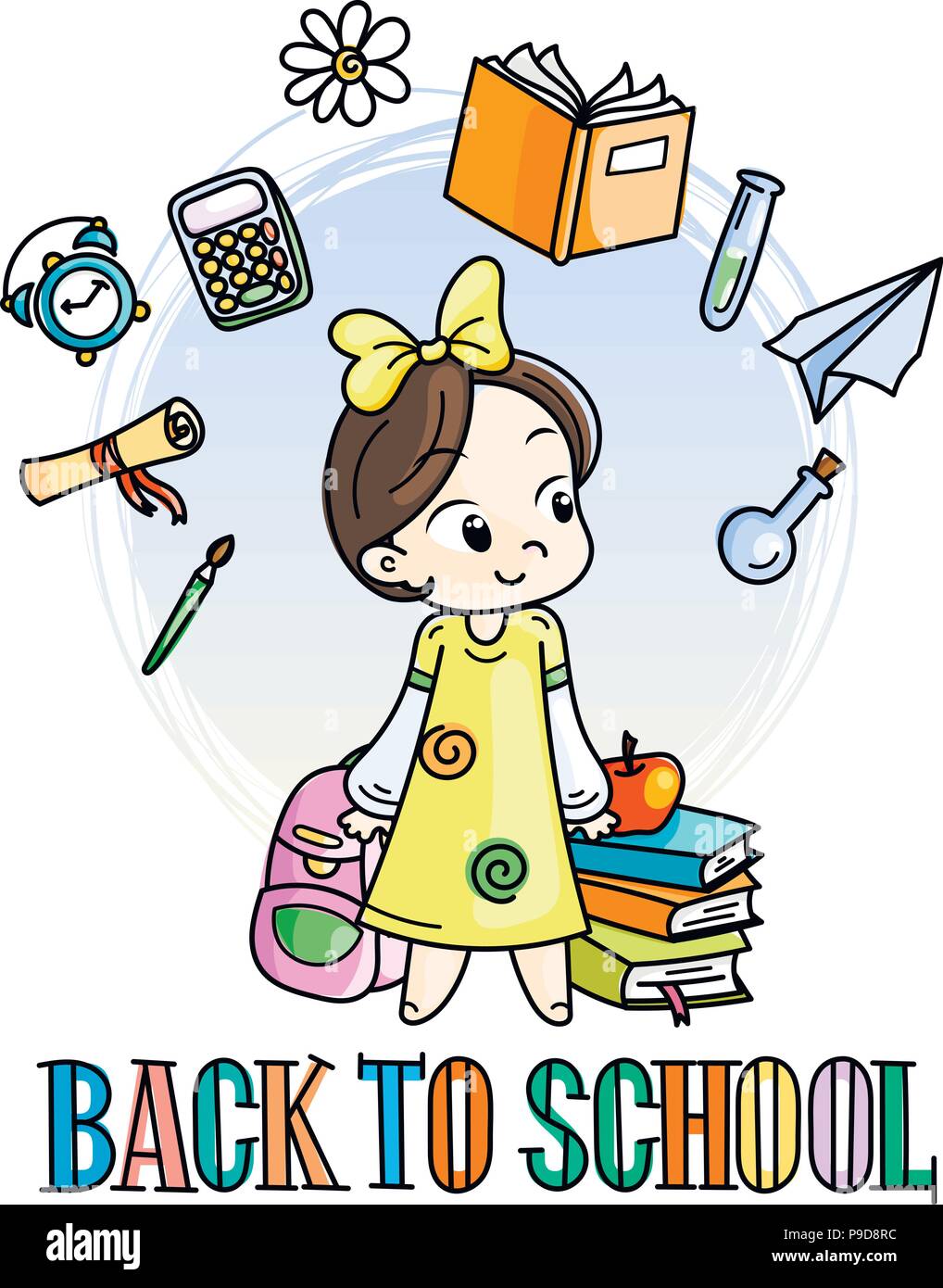 Welcome back to school. Cute school kid ready to education. Vector ...