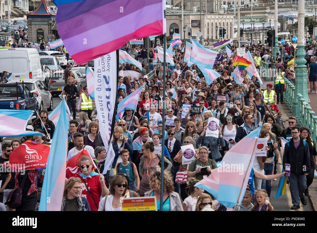 Trans Pride 2017 march from Princes Street, Brighton to Brunswick ...