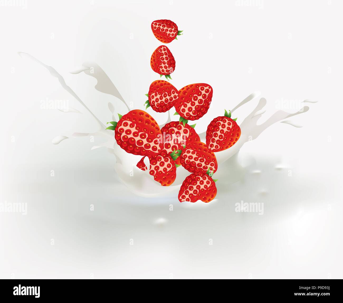 Tasty strawberry milkshake on creamy milky background Stock Photo - Alamy