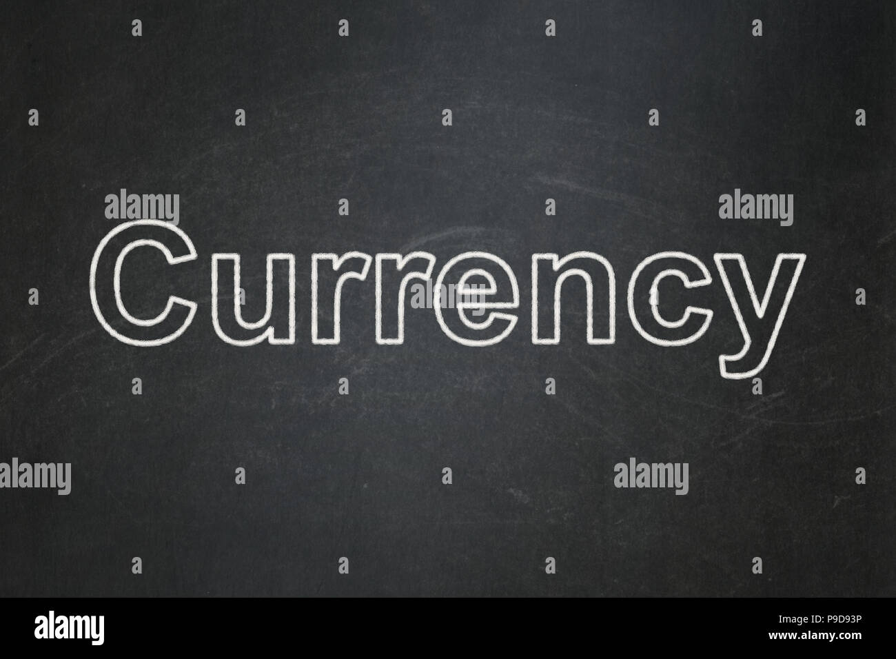 Banking concept: text Currency on Black chalkboard background Stock ...