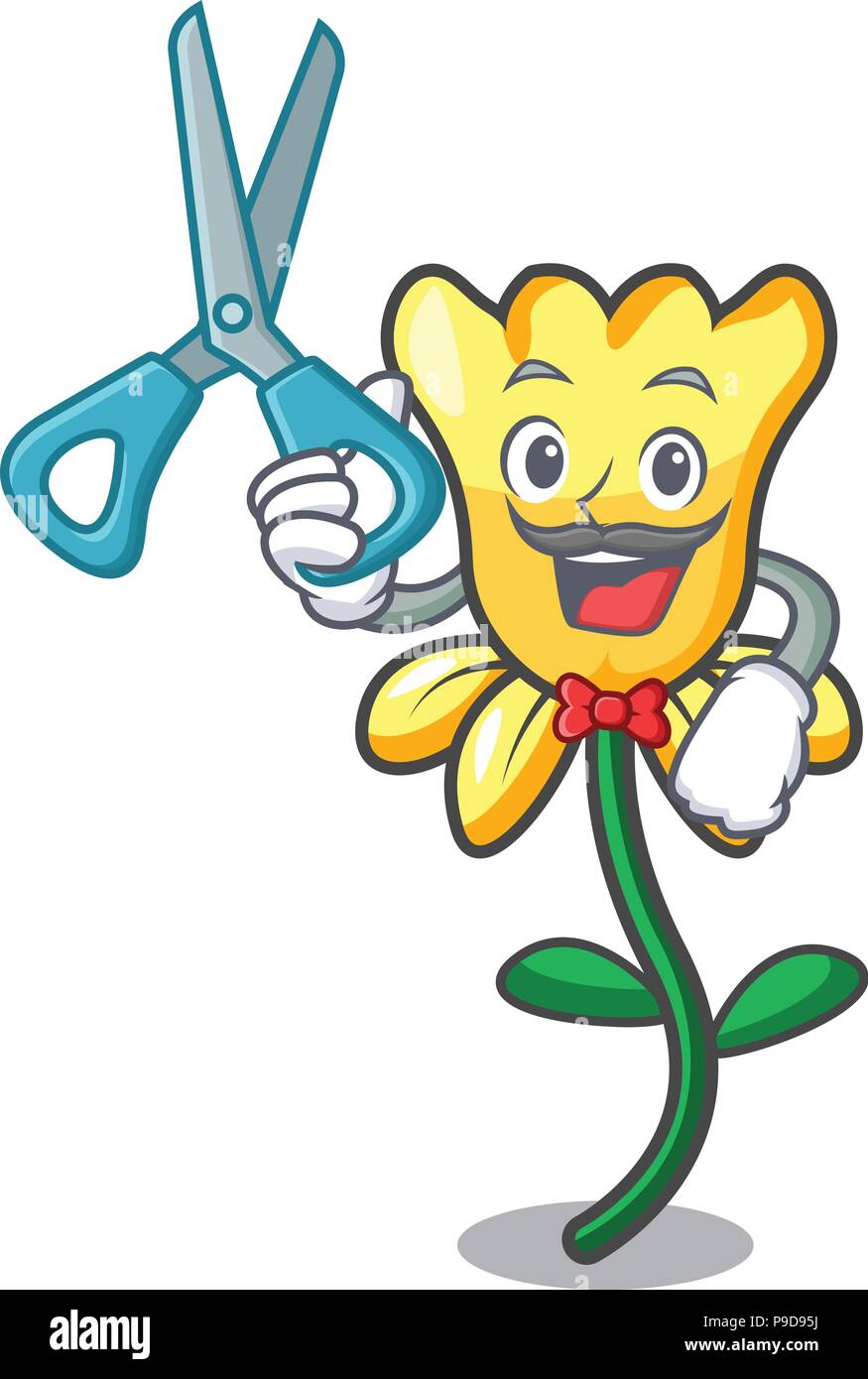 Barber daffodil flower character cartoon Stock Vector Image & Art - Alamy