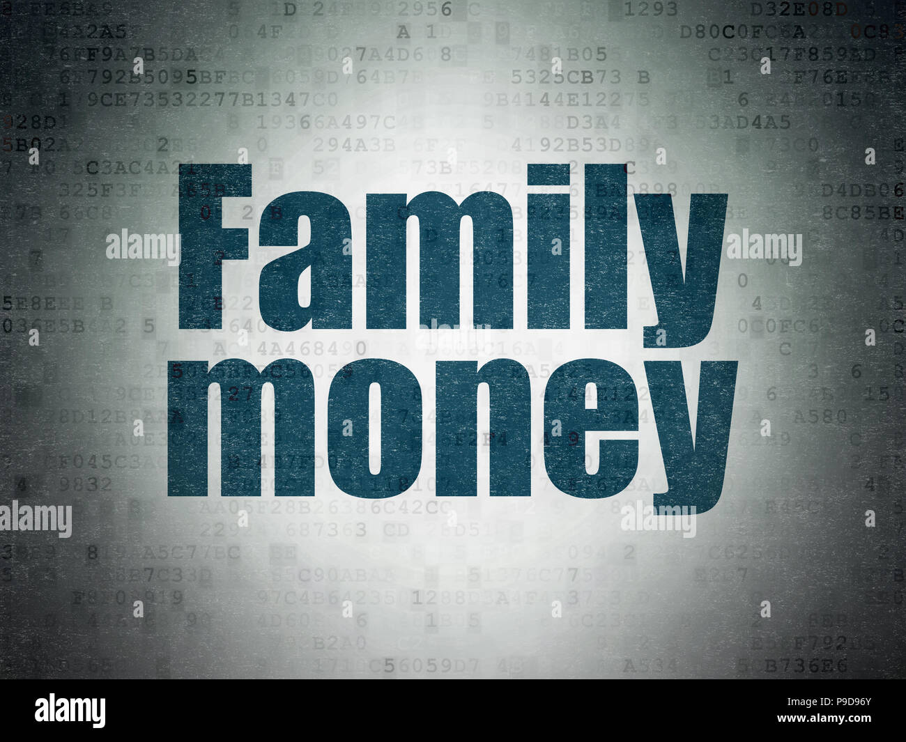 Money concept: Painted blue word Family Money on Digital Data Paper ...