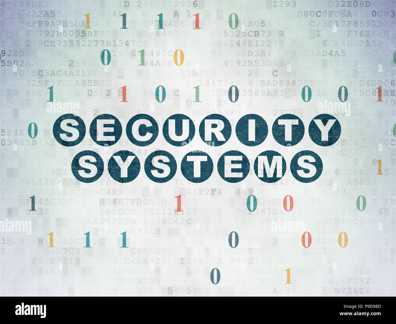 Privacy concept: Painted blue text Security Systems on Digital Data ...