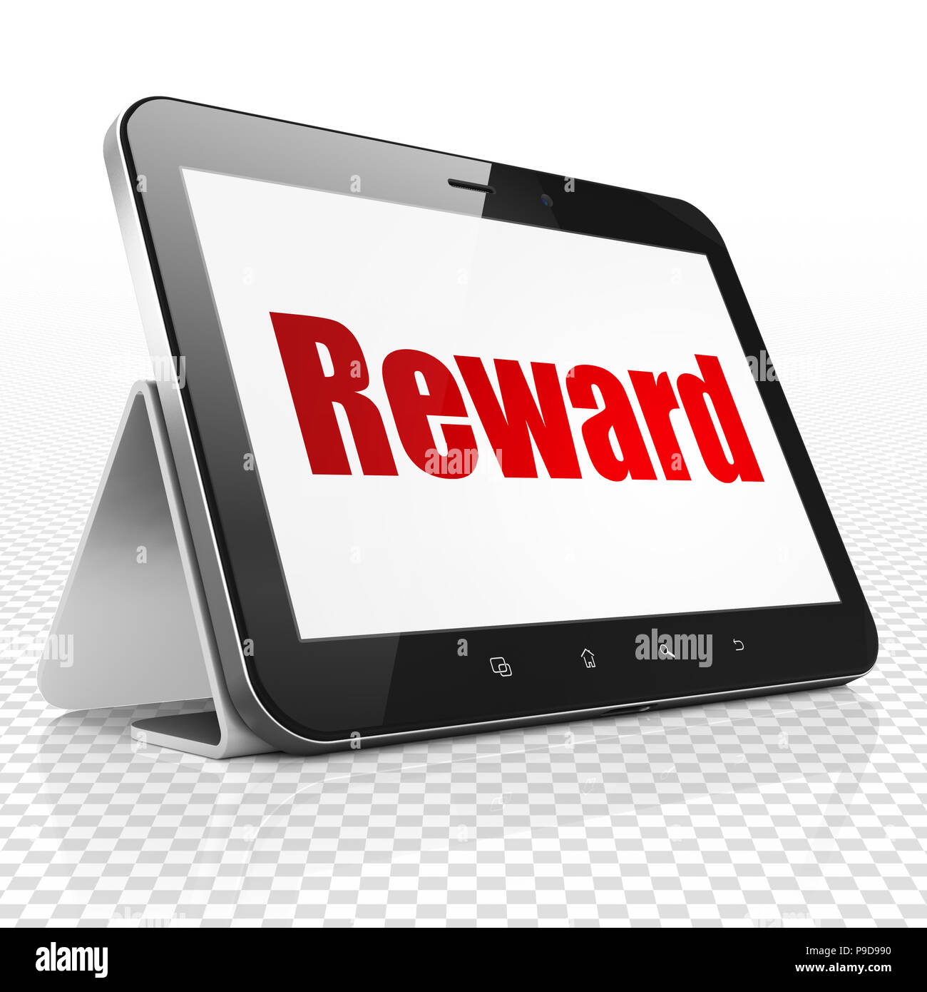 Finance concept: Tablet Computer with red text Reward on display, 3D ...