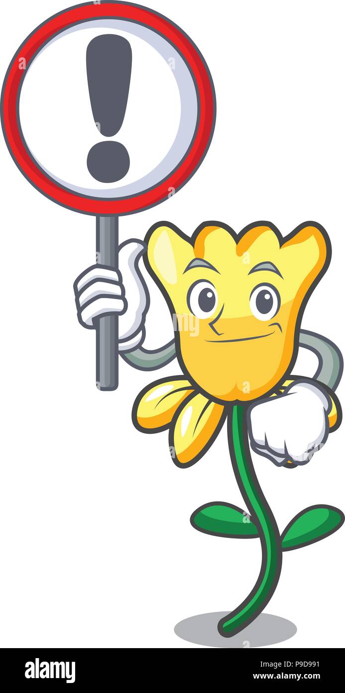 With sign daffodil flower character cartoon Stock Vector Image & Art ...