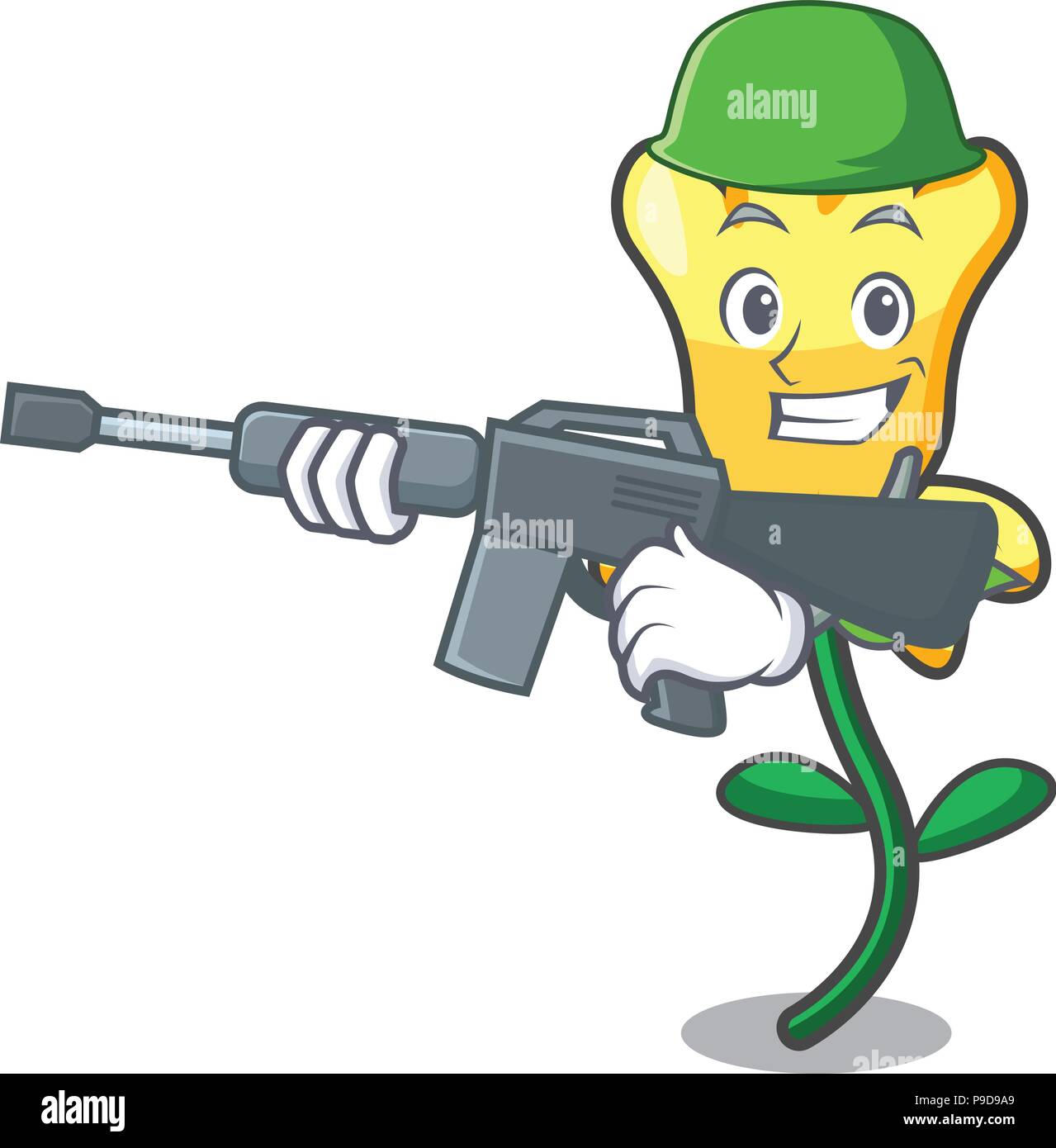 Army daffodil flower character cartoon Stock Vector Image & Art - Alamy