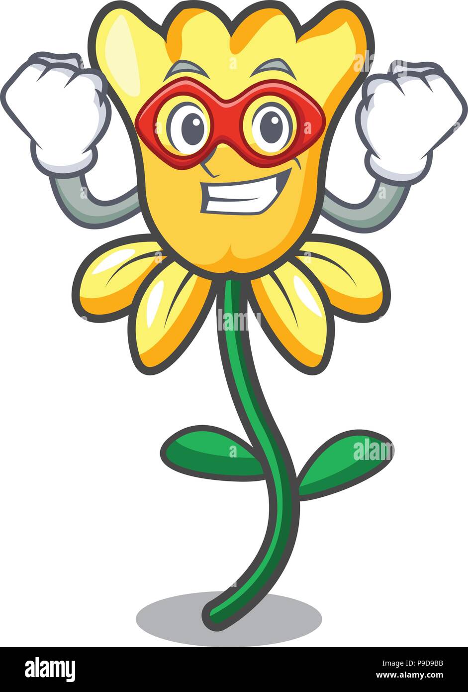 Super hero daffodil flower character cartoon Stock Vector Image & Art ...