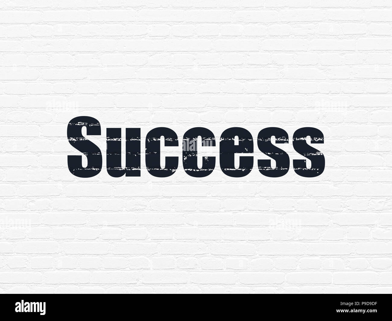 Finance concept: Painted black text Success on White Brick wall ...