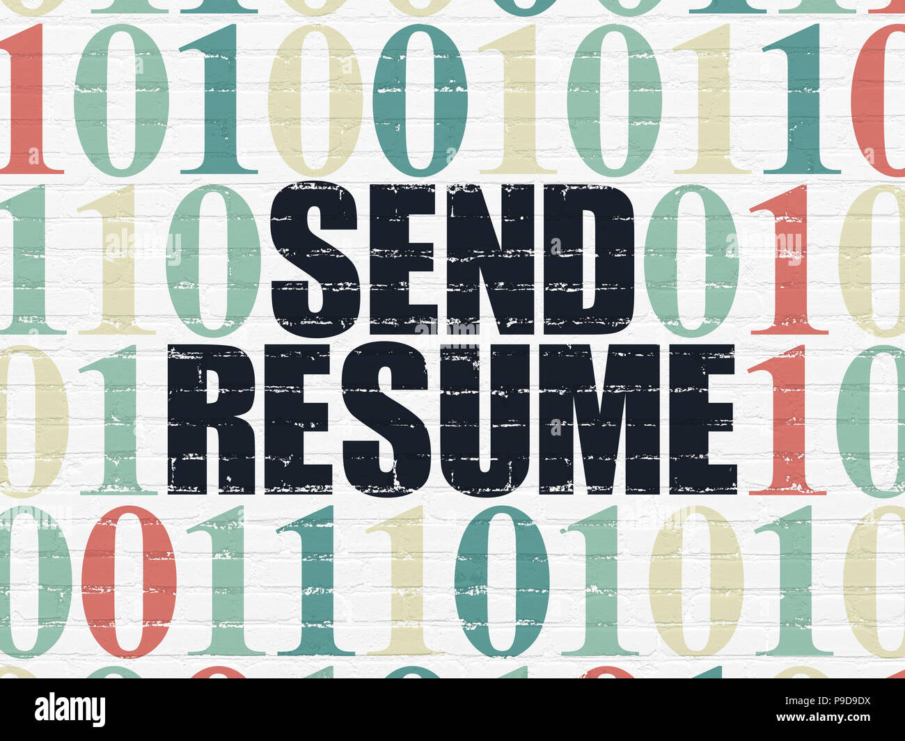 Business concept: Painted black text Send Resume on White Brick wall ...