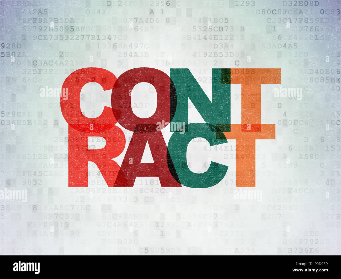 Business concept: Painted multicolor text Contract on Digital Data ...