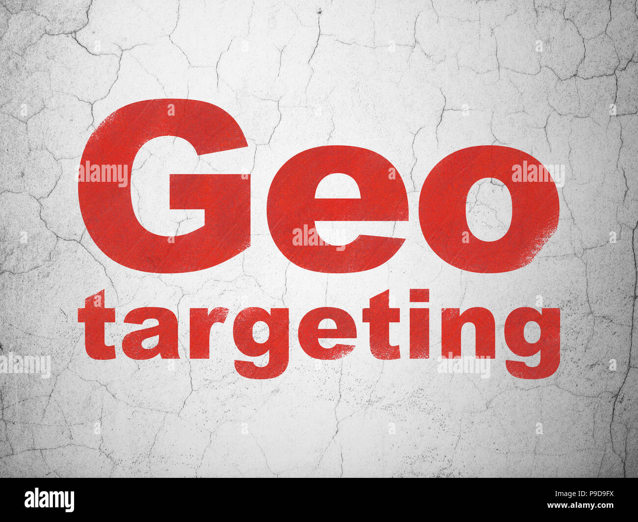 Business concept: Red Geo Targeting on textured concrete wall ...